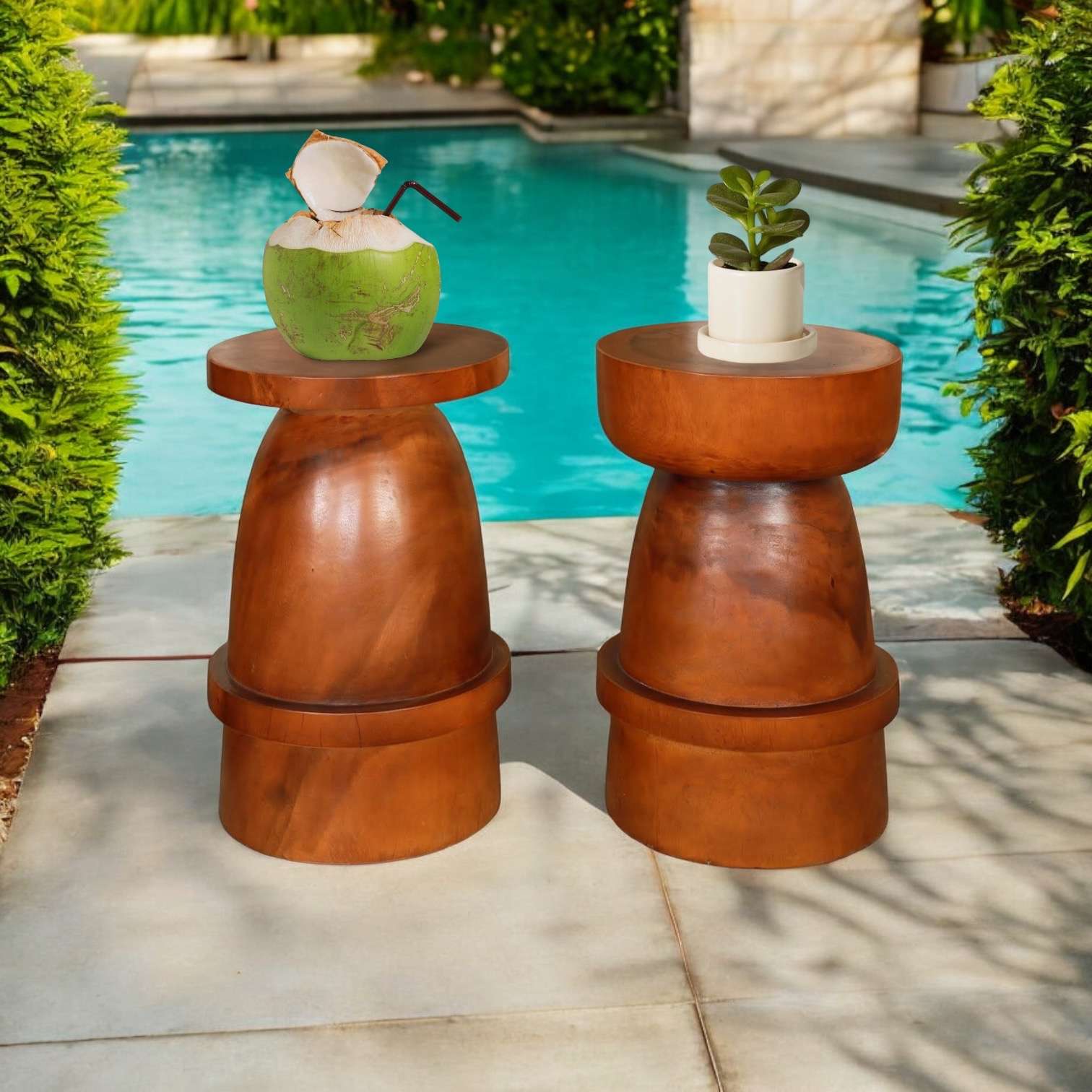 Bar Stool / Side Table Chess Plantation Teak - Tarita Furniture