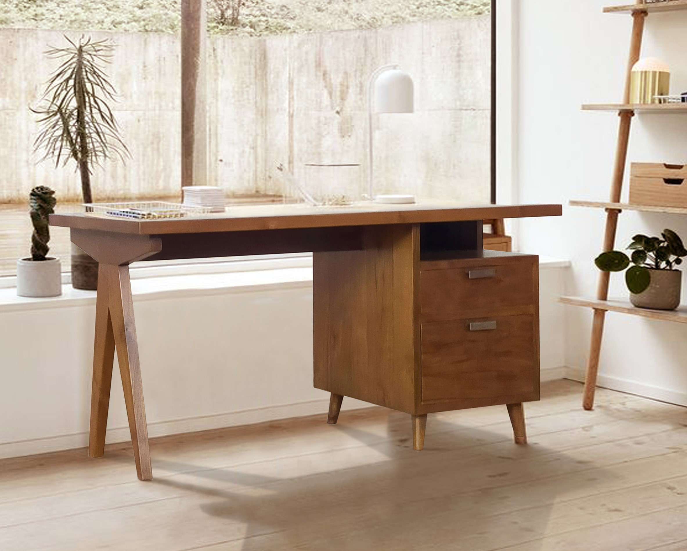 Desk Konoid MDB In Teak - Tarita Furniture