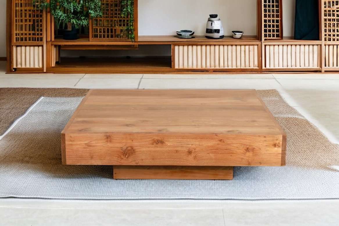 Square Low Coffee Table Reclaimed Teak - Tarita Furniture