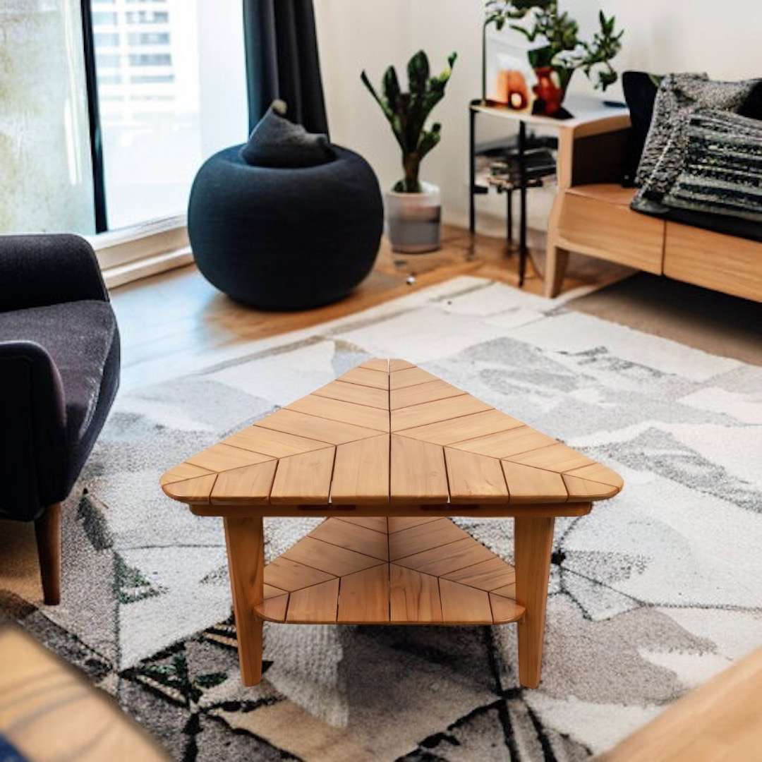 Triangular Coffee Table Plantation Teak - Tarita Furniture