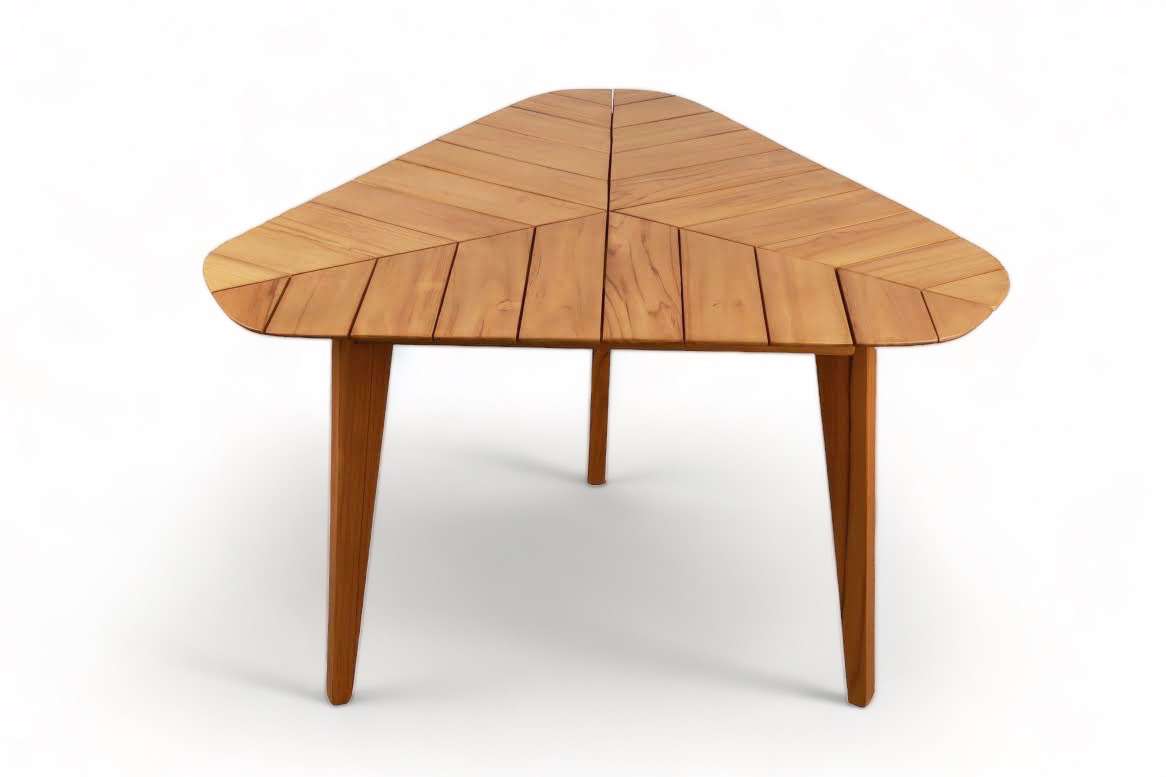 Triangular Dining Table Plantation Teak - Tarita Furniture