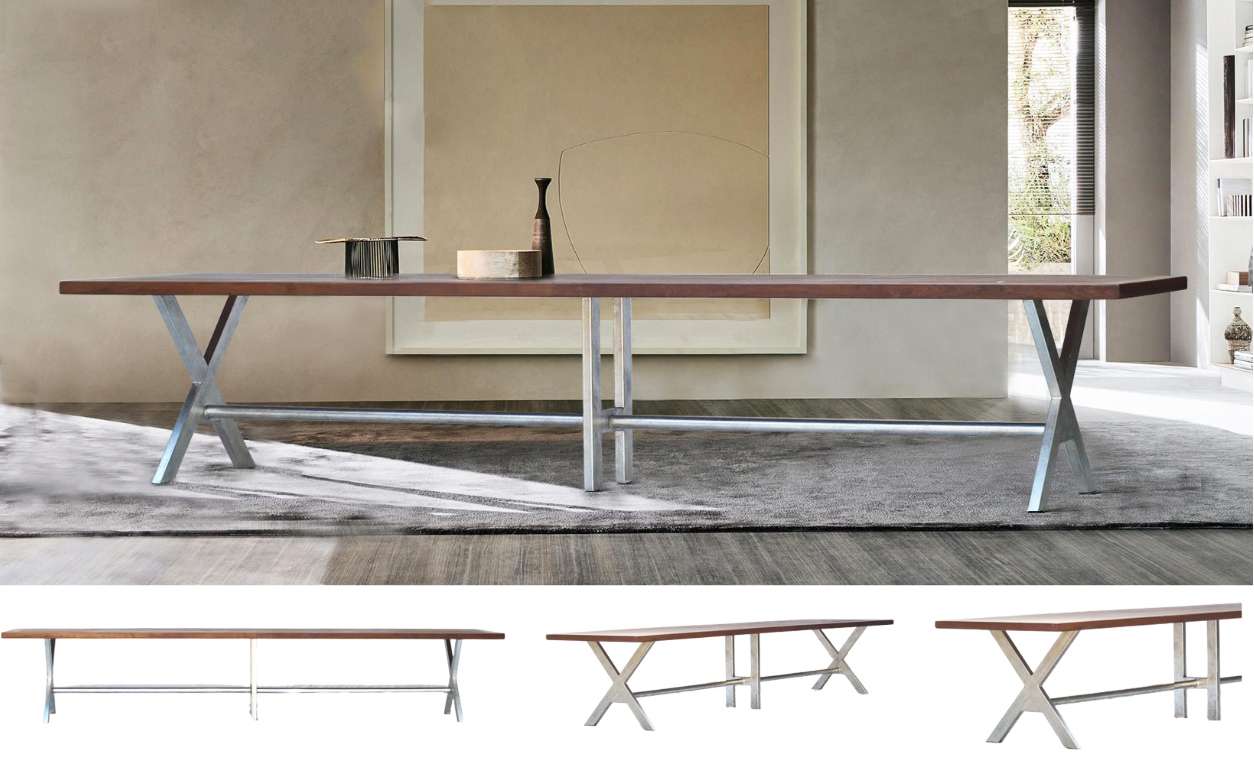 4 Meter Long Dining / Conference Table, Single Top And Powder Coating ...