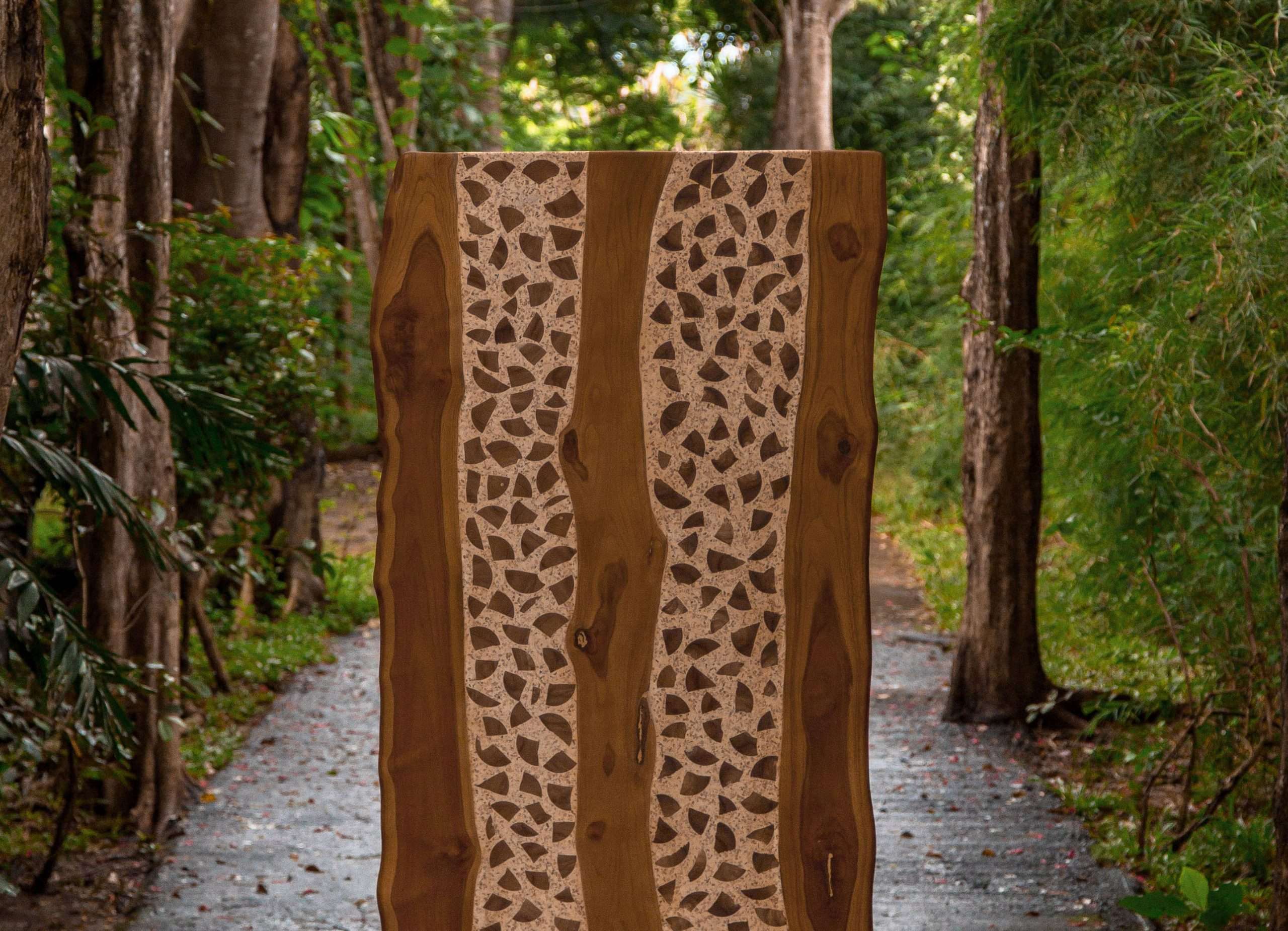 Dining Table With In Teak Chip Inlay, Prime Terrazzo And Reclaimed Teak ...