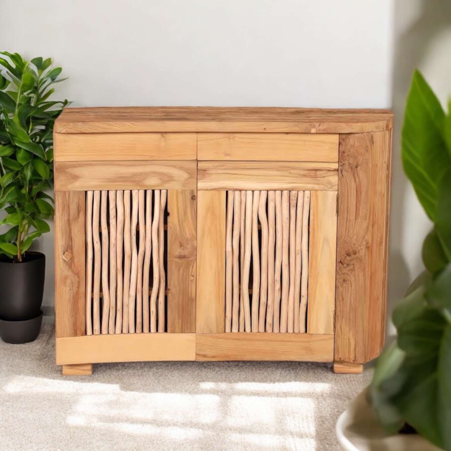 Mini Cabinet Console Reclaimed Teak - Tarita Furniture