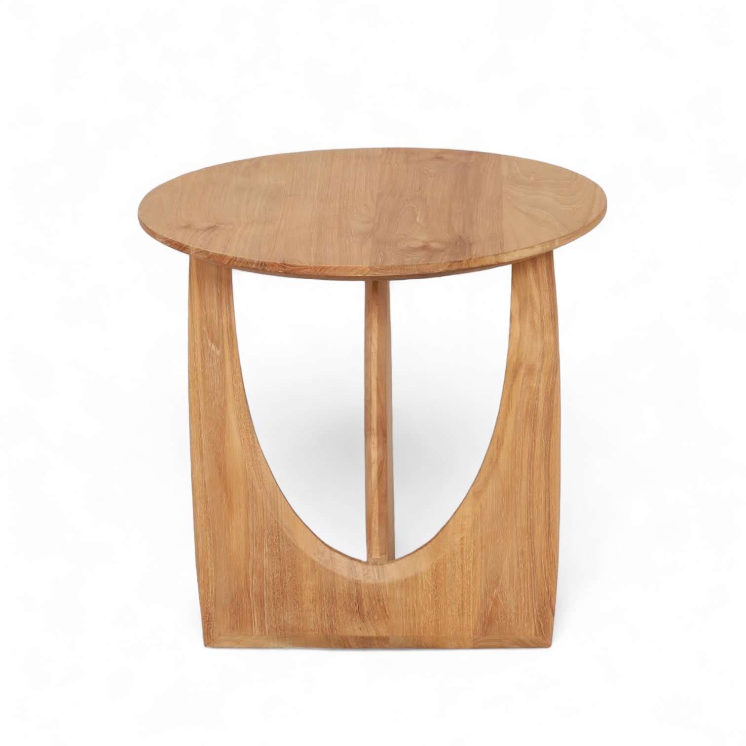 Round Side Table With Illusion Legs Plantation Teak - Tarita Furniture