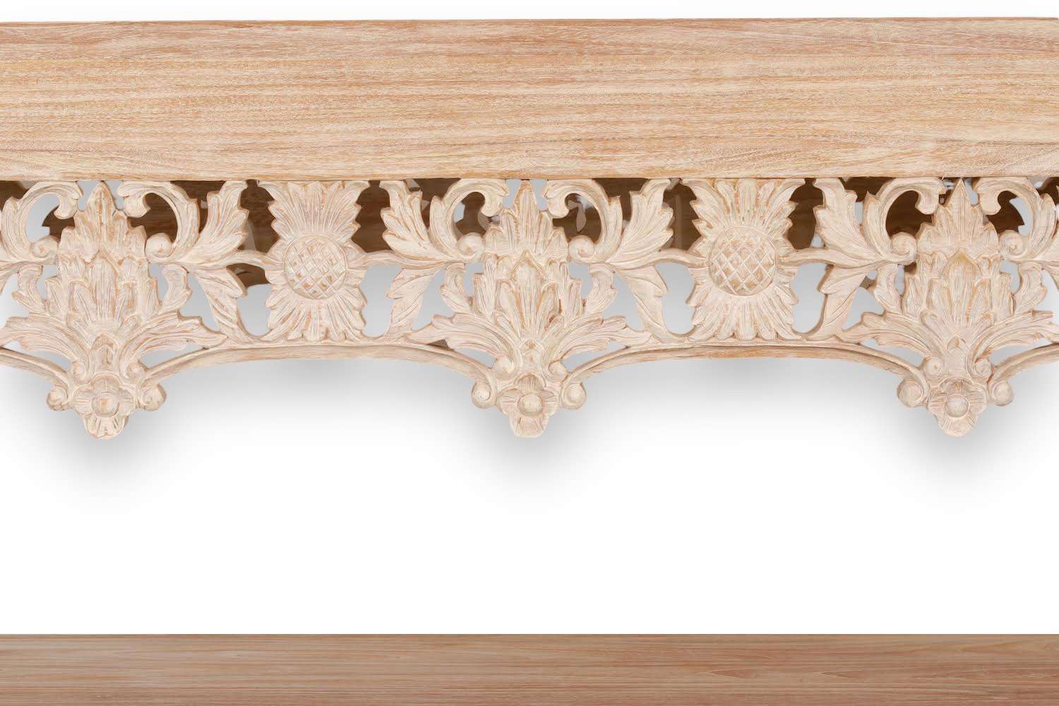 Cabinet Console " SUHA " Flower Carving Plantation Teak - Tarita Furniture