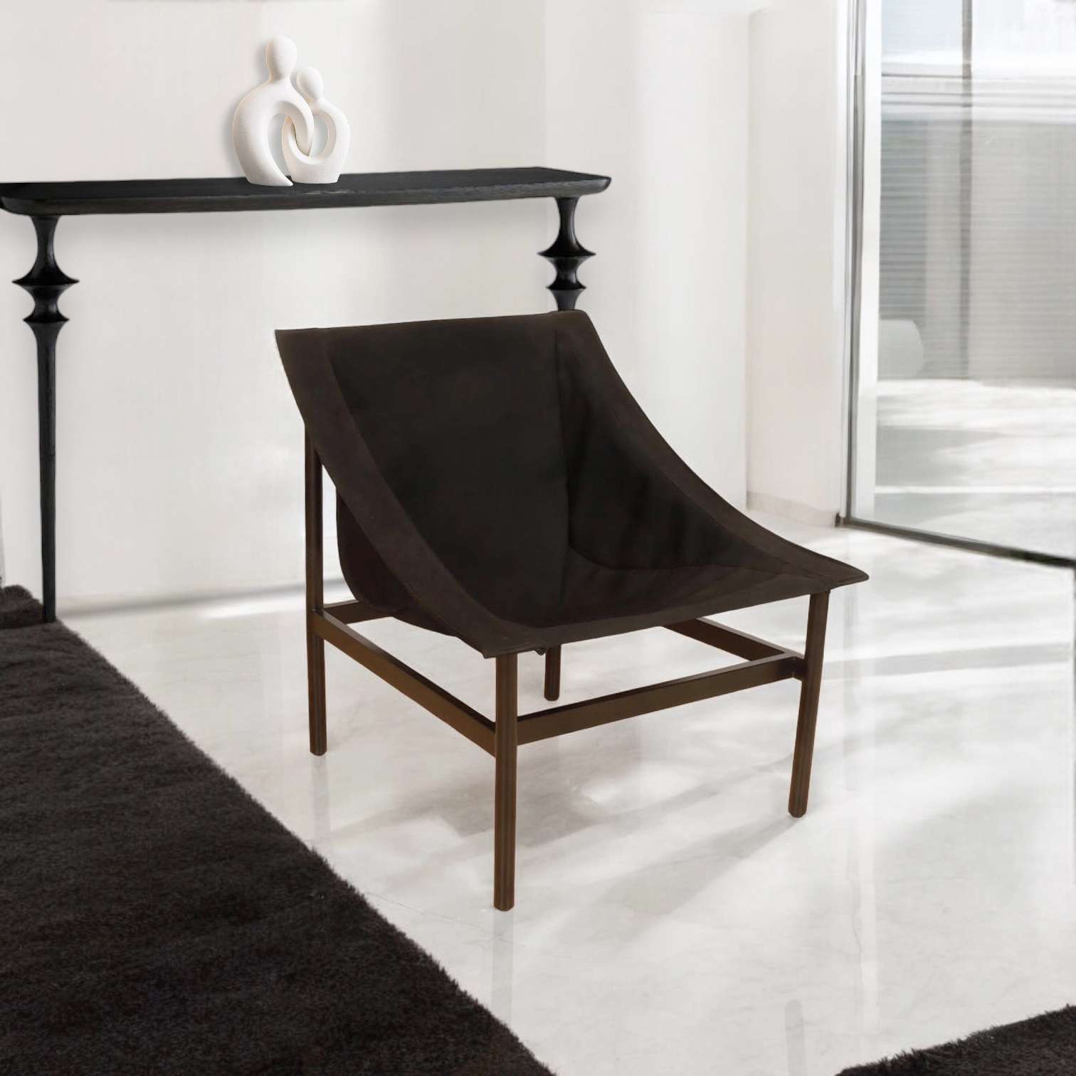 Lounge Chair " KANGO " With Metal Frame - Tarita Furniture